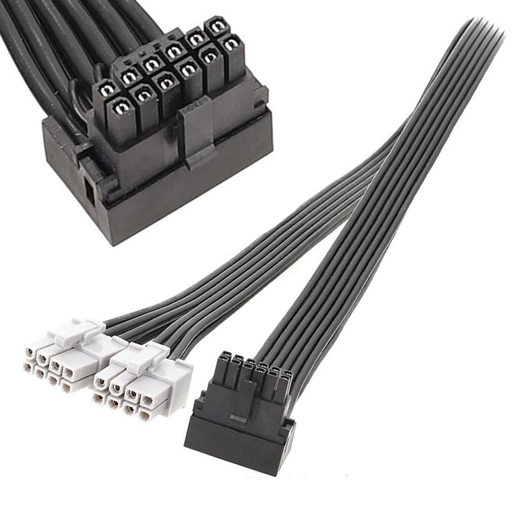 Кабель-адаптер PCIe5.0 12VHPWR 2x8Pin на 12Pin, Положительный локоть