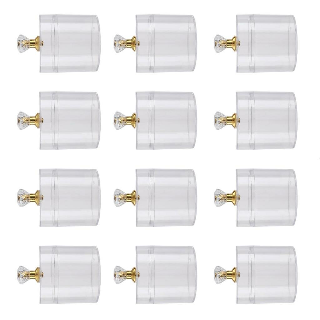 Прозрачная цилиндрическая конфетница с крышкой, 12 шт.