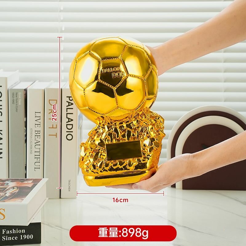 Подарки на футбольные матчи, награда MVP Роналду и Месси, золотая бутса, трофей, золотая модель мяча, орнамент