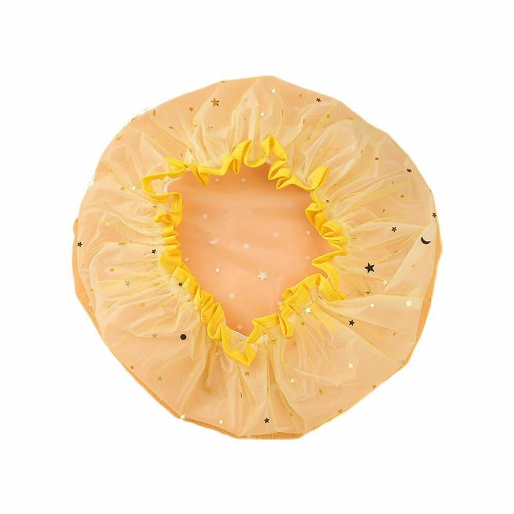 Утолщенная двухслойная сетчатая шапочка для душа со звездами,100% водонепроницаемый