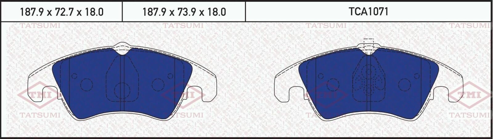 Колодки тормозные TATSUMI дисковые передние AUDI A4, A5 07-> (TCA1071)