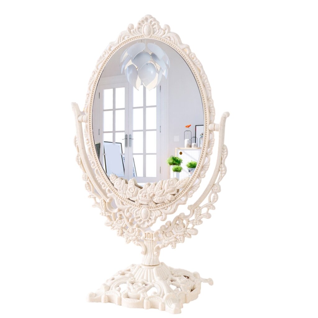 Зеркало Овальной Формы, Настольное Зеркало, Вращающееся Зеркало Для Макияжа, Двойное Боковое Зеркало, Косметическое Зеркало, Настольное Зеркало