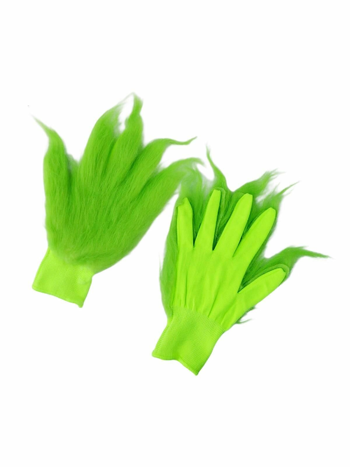 Зеленые монстры: костюм и маска, - Гринч с зеленым мехом Гло