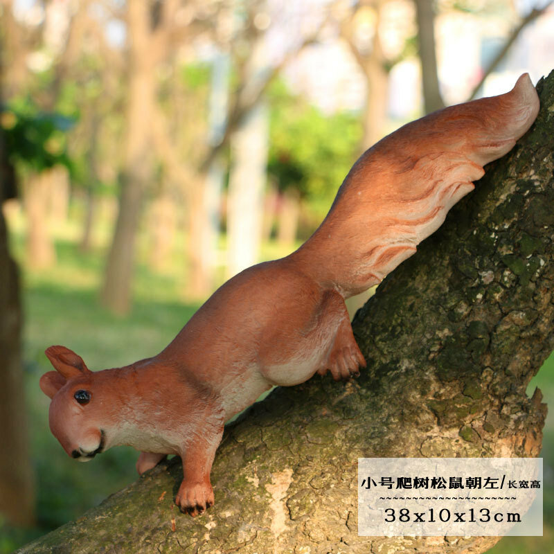 Наружный искусственный орнамент белки из смолы для сада и двора, маленькая скульптура животного, декор для сада и ландшафта, маленький элемент