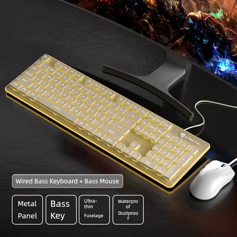 Клавиатура Langtu L1 — это высококачественный, беспроводной, бесшумный механический набор клавиатуры и мыши для