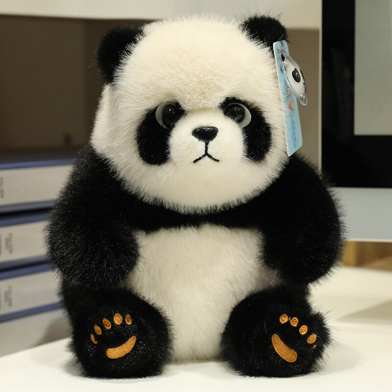 Национальный достояние гигантской панды плюшевая игрушка имитация гигантской панды в шарфе Белая медвежья кукла Сычуань