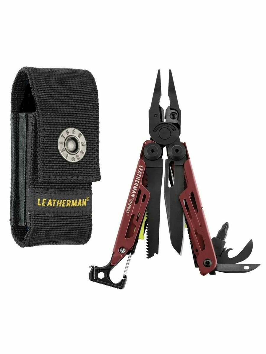 Мультитул Leatherman Signal Crimson с чехлом, 19 инструментов, оригинал