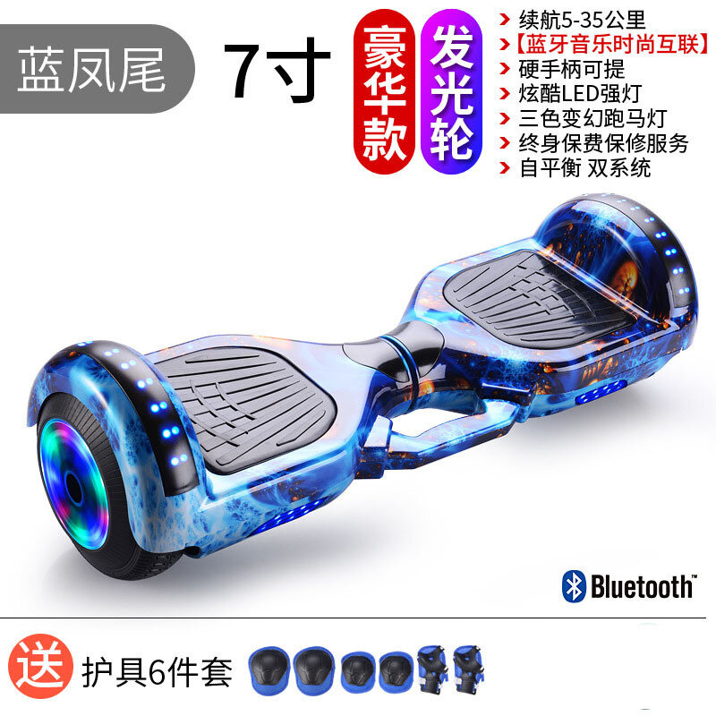 Электрический самобалансирующийся скейтборд для взрослых 10inch года, умный электрический балансировочный скейтборд с ручкой для детей 7-12 лет