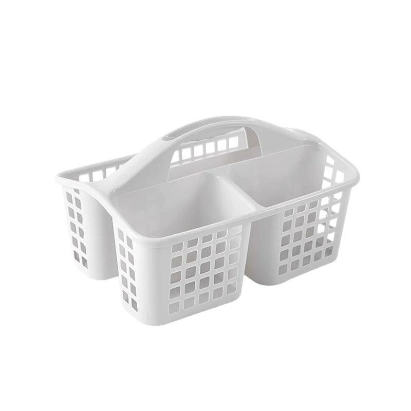 Корзина для ванной Portable Bath Basket для туалетных принадлежностей и мелочей из пластика Student Toilet Cute Bath, материал_PP, толстый, антиразрывный, гладкий, без запаха, безопасный, долговечный, с дырчатым дренажным дизайном, больший