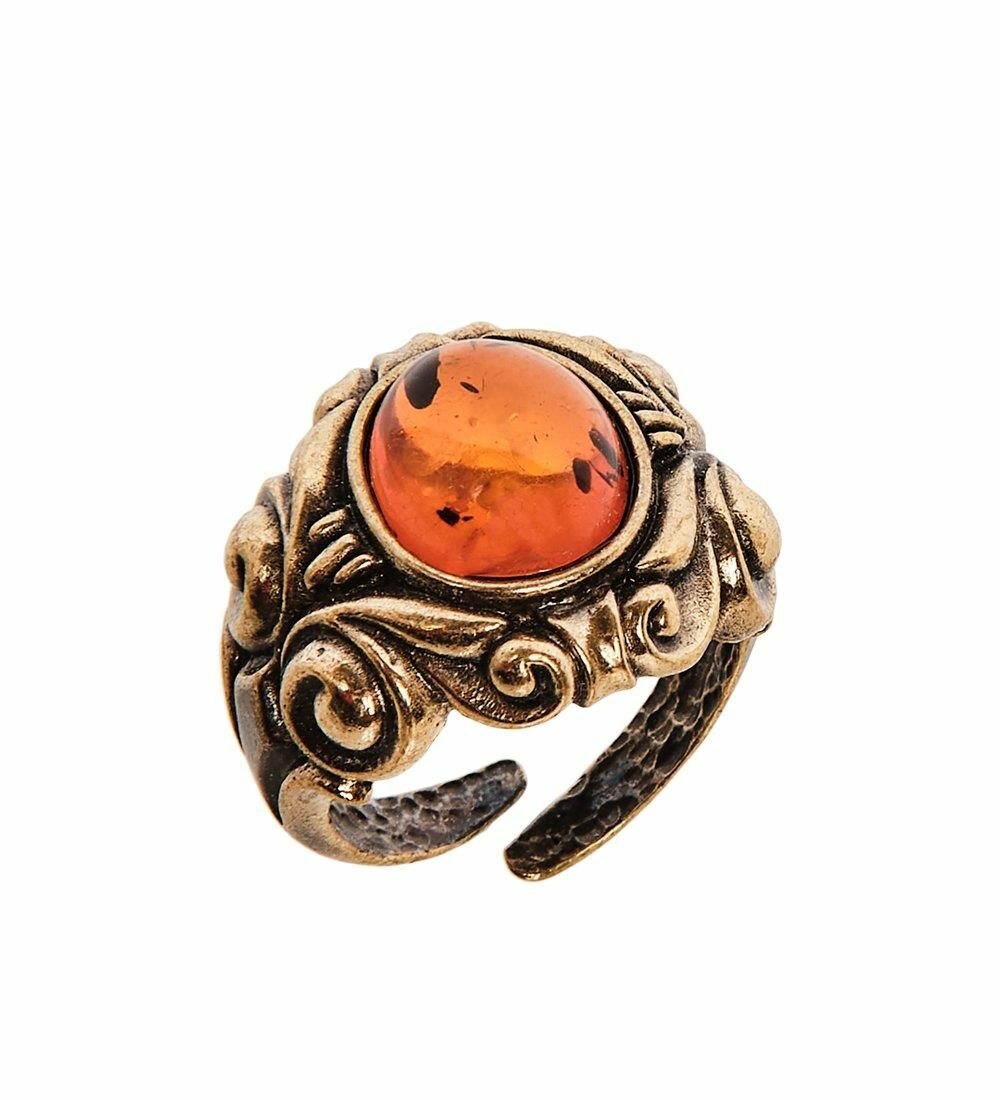 Кольцо Народные промыслы, янтарь