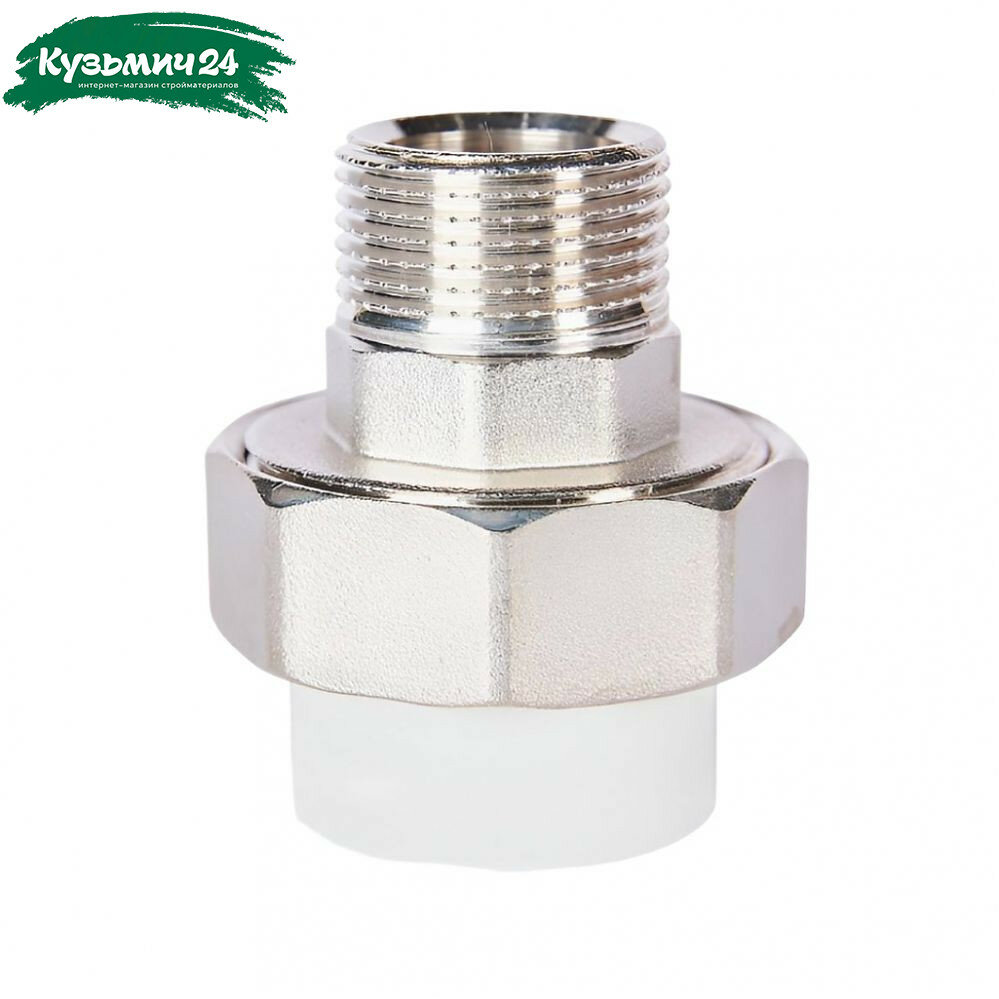 Муфта полипропиленовая Frap F102.2004, PPR, HJ20х1/2", НР, разъемная, комбинированная, белая