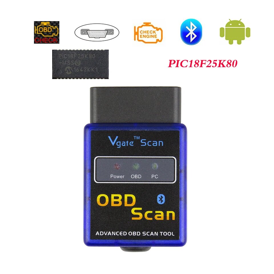 Bluetooth ELM327 V1.5 Автомобильный диагностический сканер для Android Vgate OBD2 сканер ELM 327 В 1,5 считыватели кодов OBD 2 диагностические инструменты