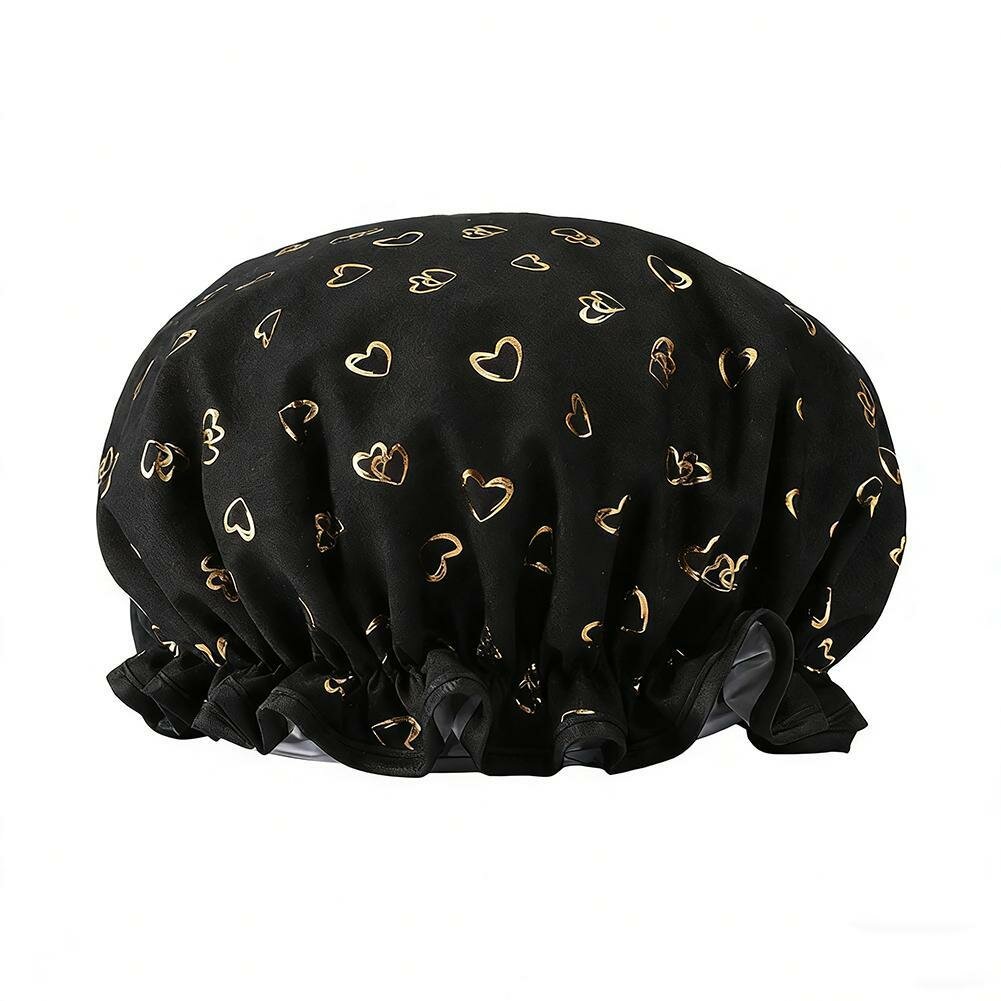 Шапочка для душа многоразовая , двухслойная, женская, водонепроницаемая для душа