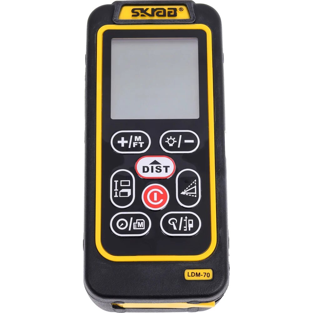 Лазерный дальномер SKRAB 70м 40107, для комфортной работы модель оснащена