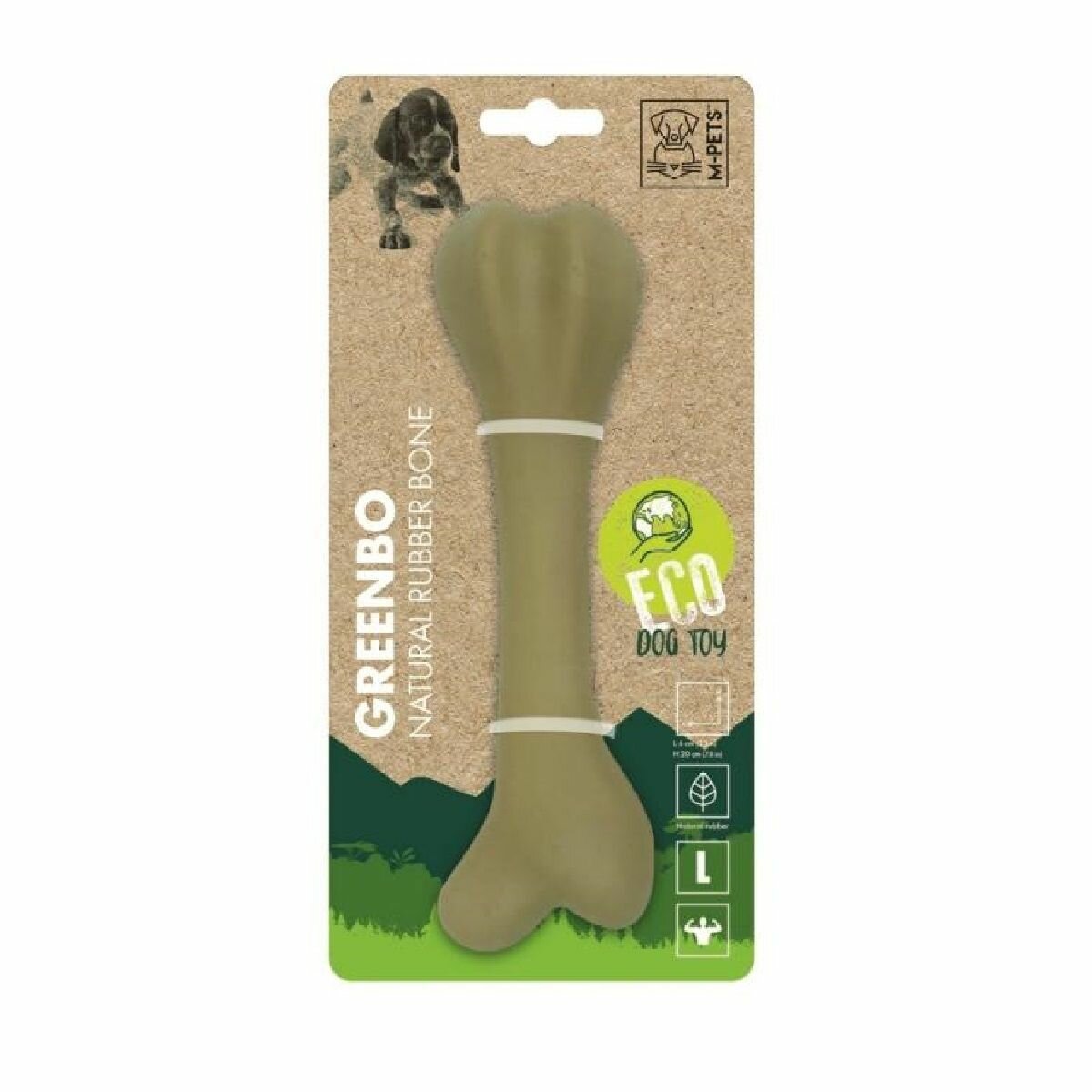 M-PETS Игрушка для собак кость из натурального каучука гринбо L, 20см