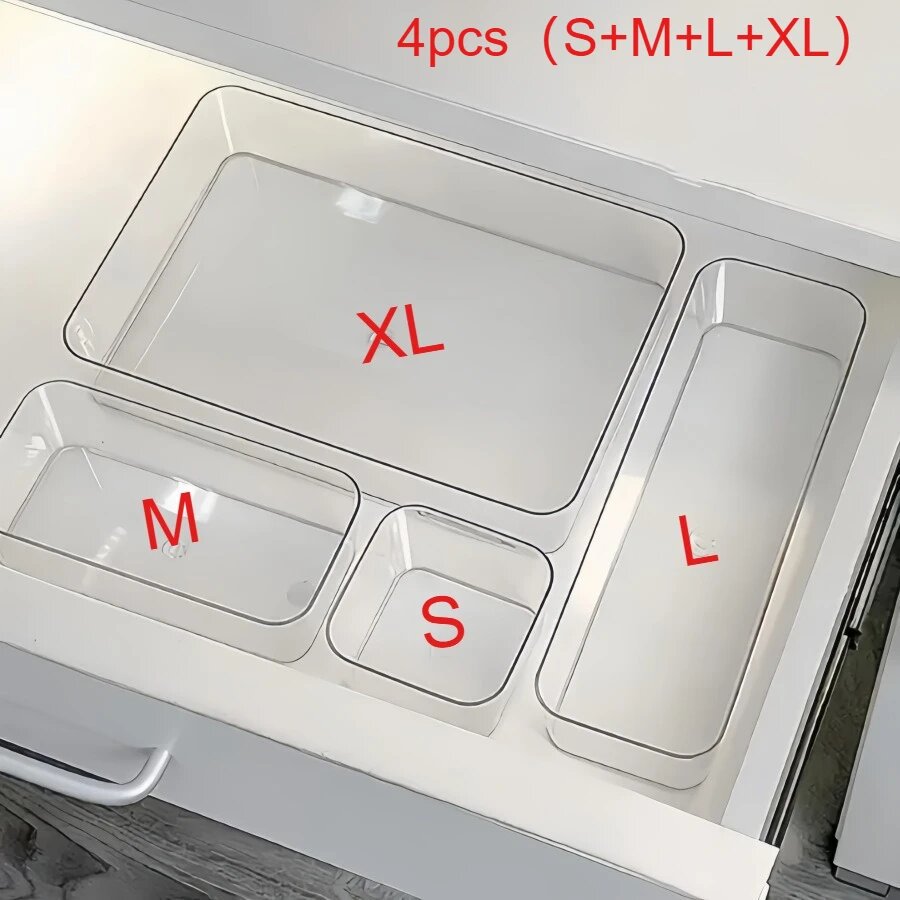 Набор коробок для хранения 4 шт (S+M+L+XL)