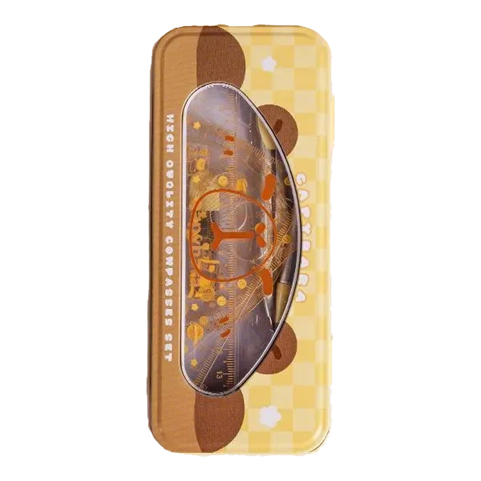 7 штук набор линеек с капибарой циркулем и транспортиром для учеников