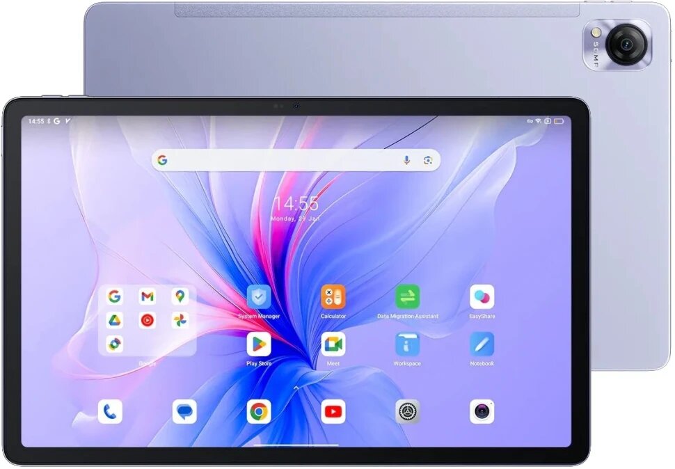 11.5" Планшет Blackview MEGA 1 LTE 8/256 ГБ, 2000x1200, IPS, 120 Гц, 8800 мА*ч, фиолетовый + стилус + чехол