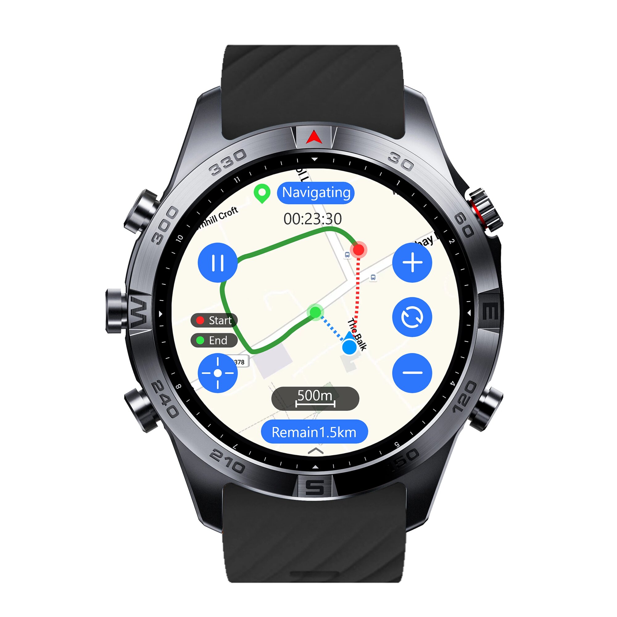 Sunroad G7 GPS Smartwatch, черный титан