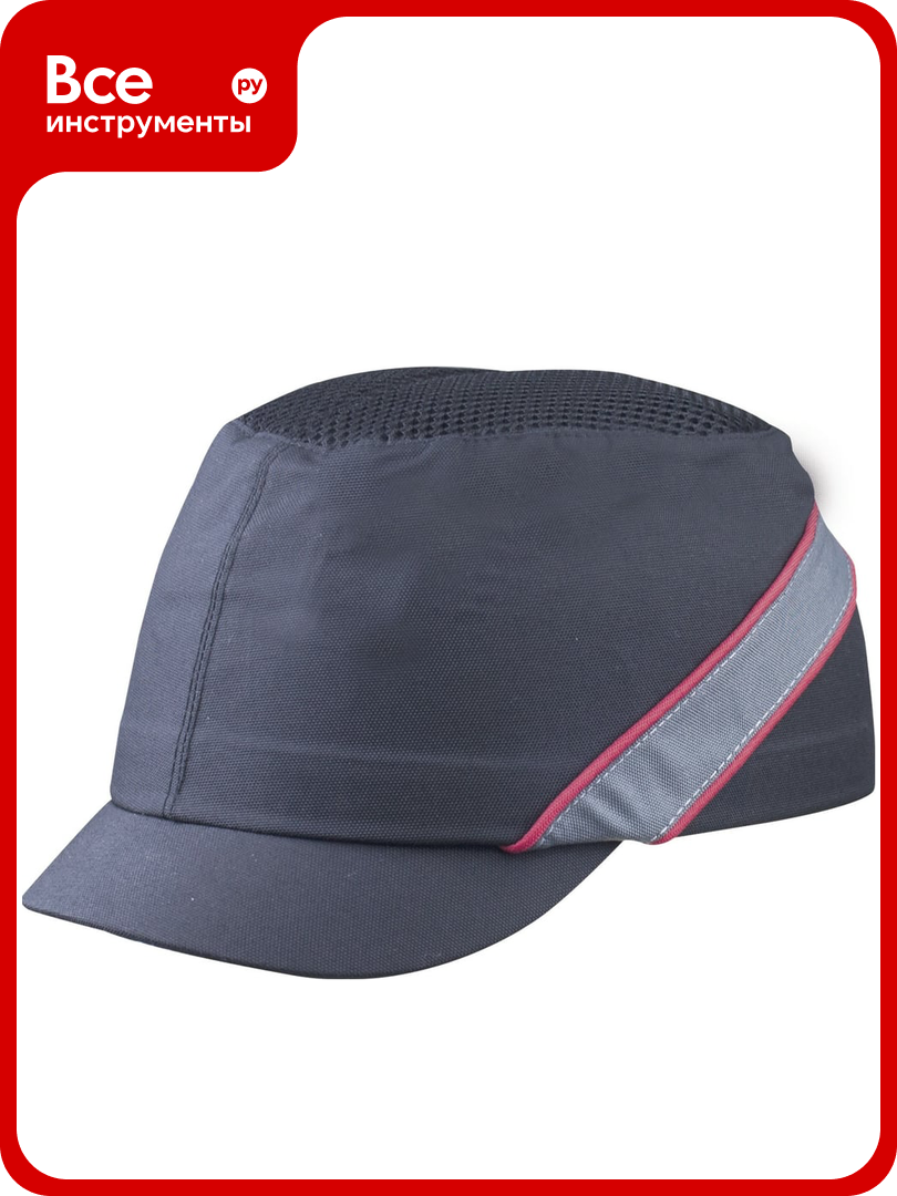 Защитная каскетка Delta Plus AIR COLTAN черная/красная, с амортизацией EVA‑полимер, из полиэстер‑хлопковой ткани