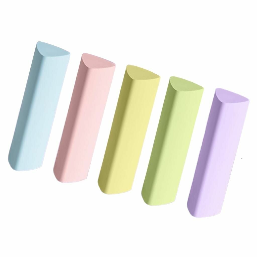 Ластики треугольные 5 шт, Цвет макарон