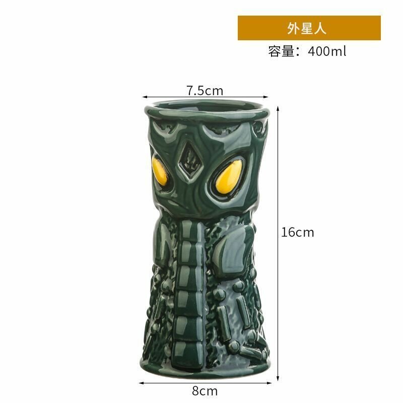 Винтажный стиль, новый гавайский Хэллоуин, специальная керамическая чашка Тики с призрачным лицом, зомби, череп, коктейльная чашка