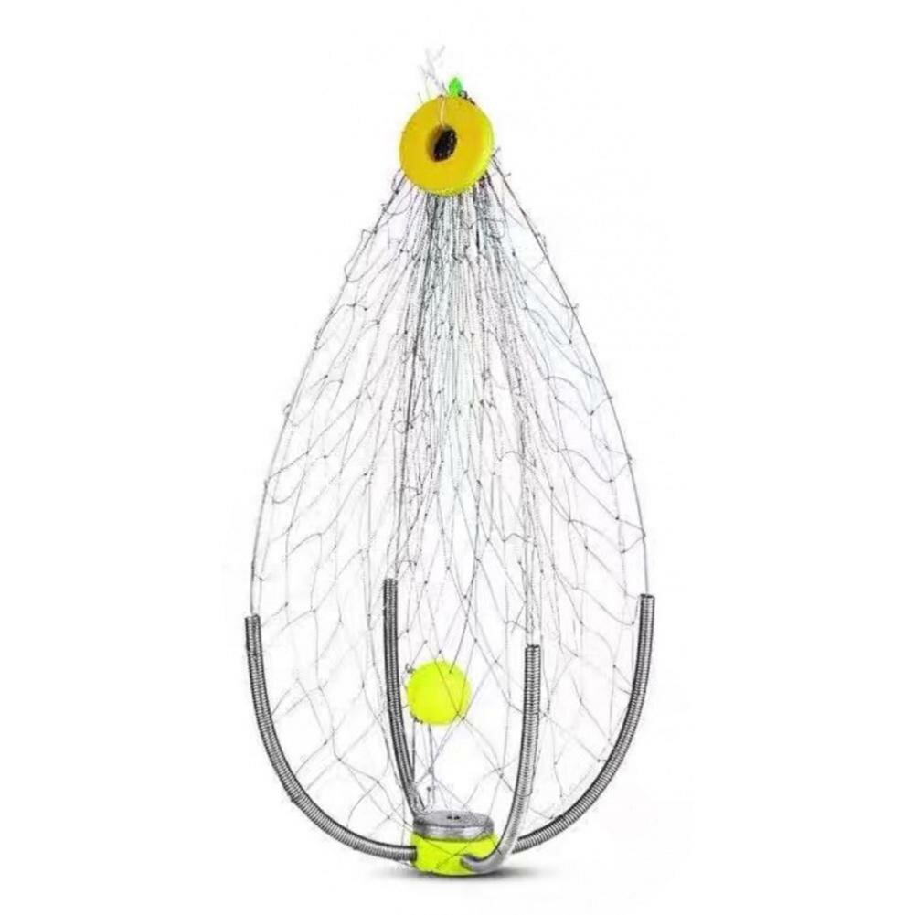 Ловушка для крабов YUYQAQ, автоматическая ловушка с открыванием и закрыванием, прочная, подходит для ловли различных видов рыб, простая конструкция, для лобстеров, креветок, раков, пинфишей, морской и пресноводной рыбы, для причалов.