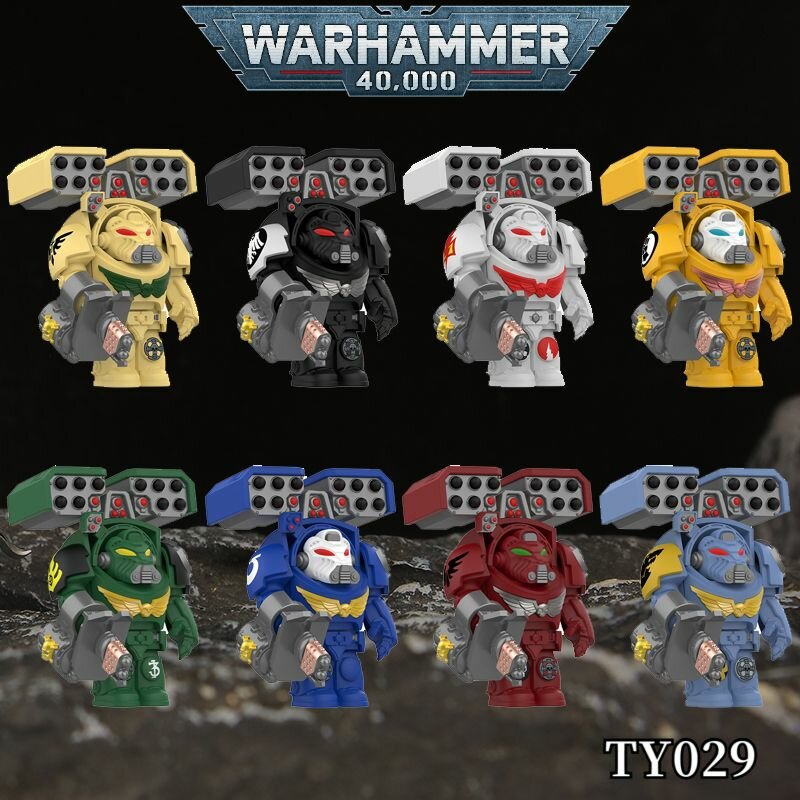 Конструктор Warhammer 40,000: Терминаторы с пулеметами и когтями, силовая броня, цепное оружие, сборные фигурки, совместимы с легo конструкторами