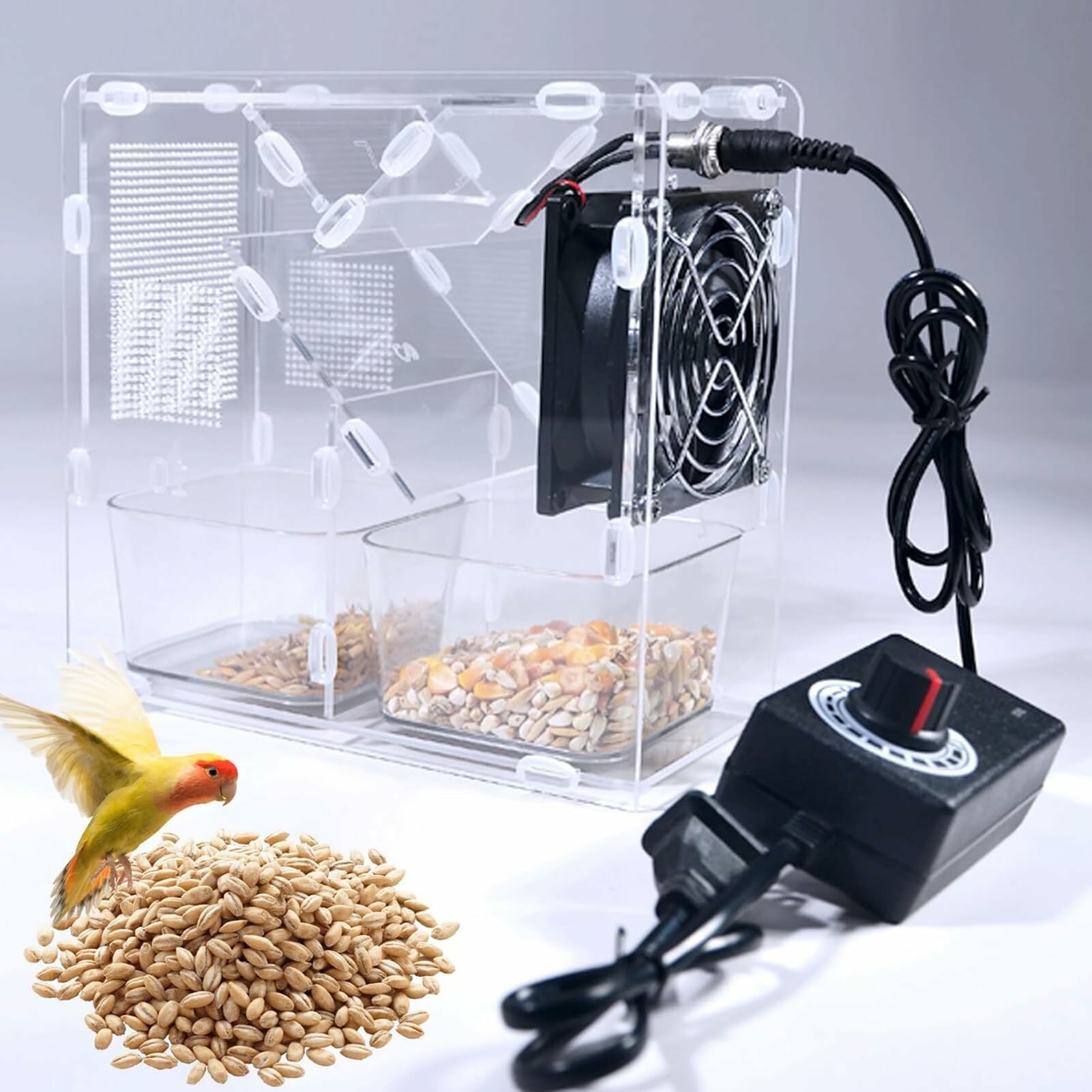 Двухсекционный воздухоотборный очиститель с регулируемой скоростью (может использоваться для отделения скорлупы и сортировки проса, мелких зерновых культур, семян и корма для птиц)