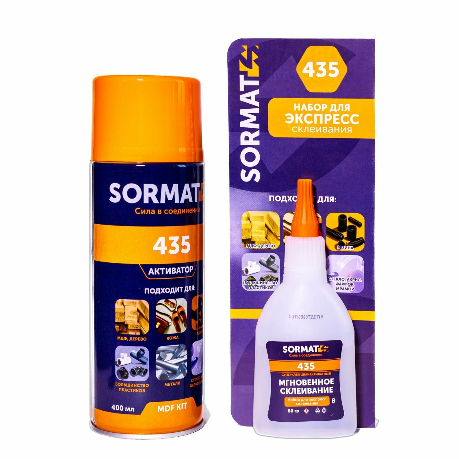 Клей универсальный Sormat MDF KIT 435 80+400