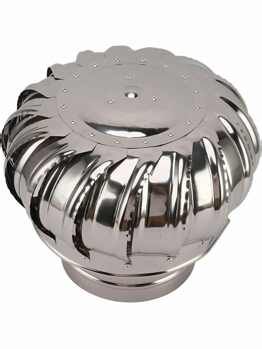 Турбодефлектор 160 мм вращающийся, колпак для вентиляции и дымохода из нержавеющей стали, усилитель тяги, защита от ветра и осадков