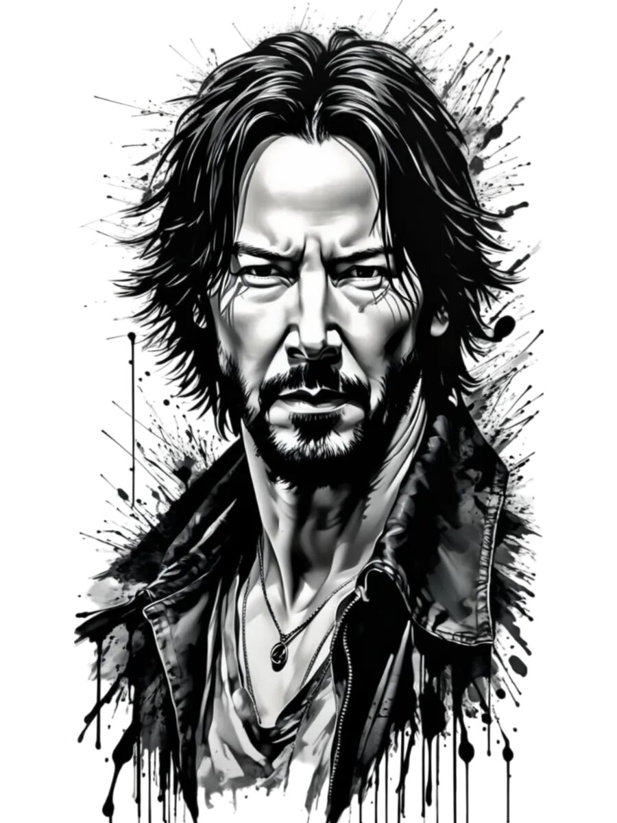 Термонаклейка "Киану Ривз" 9см*15,5см