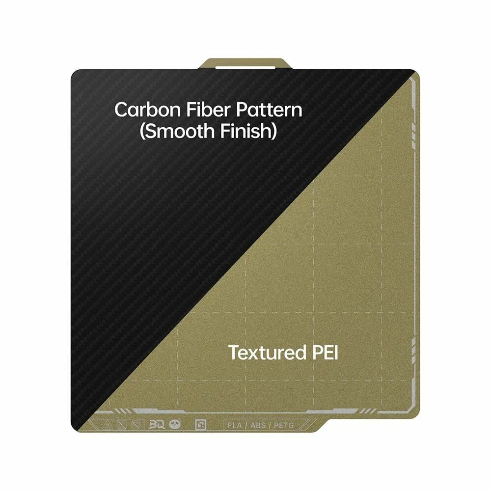 Smooth PET+Textured PEI Build Plate, Совместимость с Bambu-Lab P1 X1 A1, 256x256 мм двухсторонний PEI, пружинная стальная плита, гибкая листовая печатная поверхность, съемная платформа