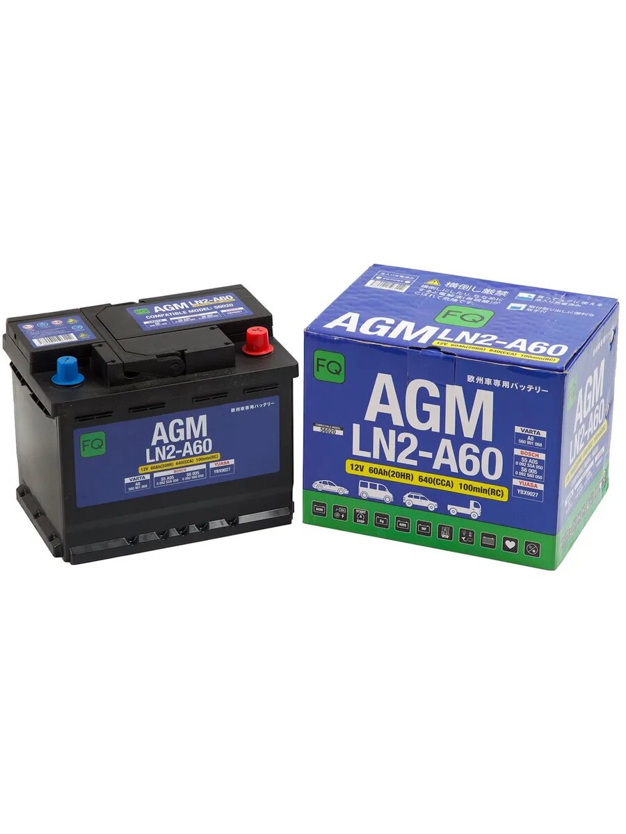 Аккумулятор FQ AGM LN2-A60 12V 60Ач обр. пол.