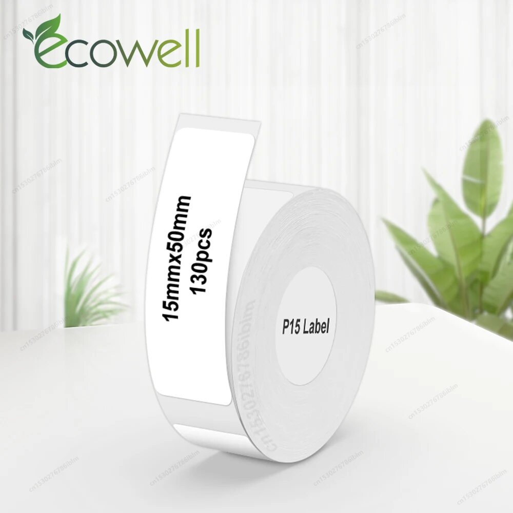 Этикетки для принтера Ecowell P15, 15x50 мм, 130 шт, Белый