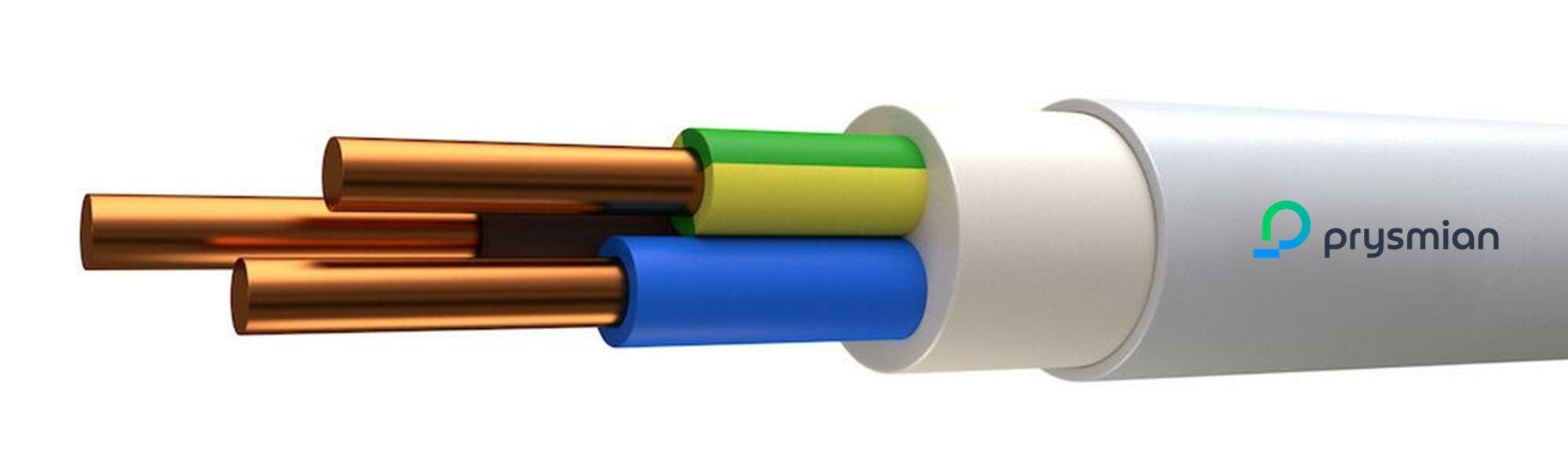 Кабель силовой РЭК-Prysmian ГОСТ NYM-J 3х2.5, с заземлением, ПВХ, 660В