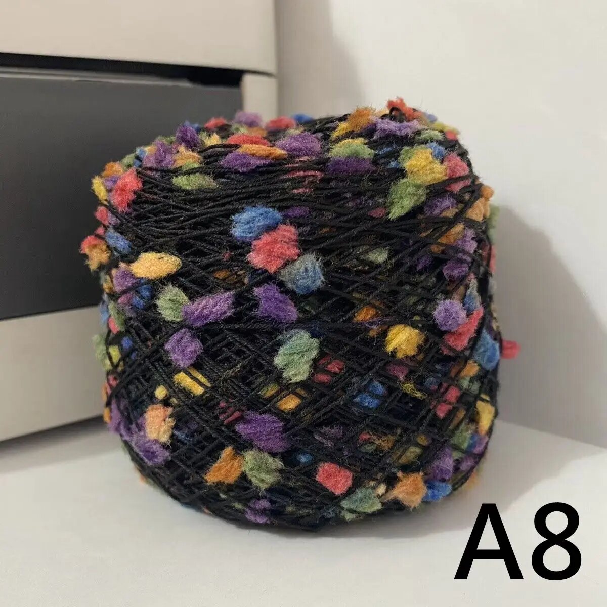 Пряжа разноцветная с узлами, A8, 50г