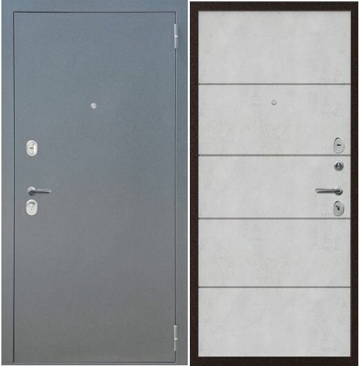 Дверь стальная Эталон А-2 Графит букле-Бетон снежный 960 левая