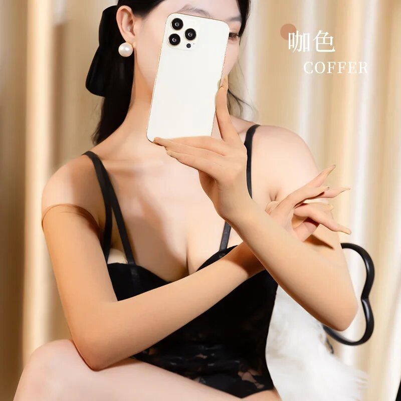 Элегантные прозрачные перчатки из полиэстера Черный, coffee