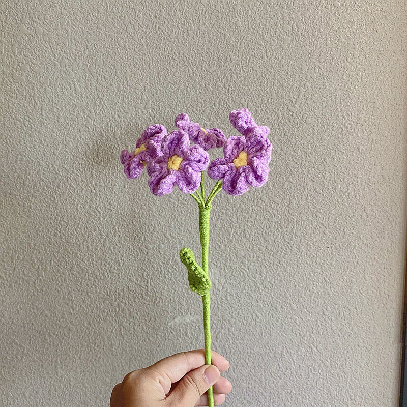 Горячая распродажаГотовое изделие из искусственного цветка незабудки, связанного вручную, набор для вязания крючком, подарок на День святого Валентина для девушки.