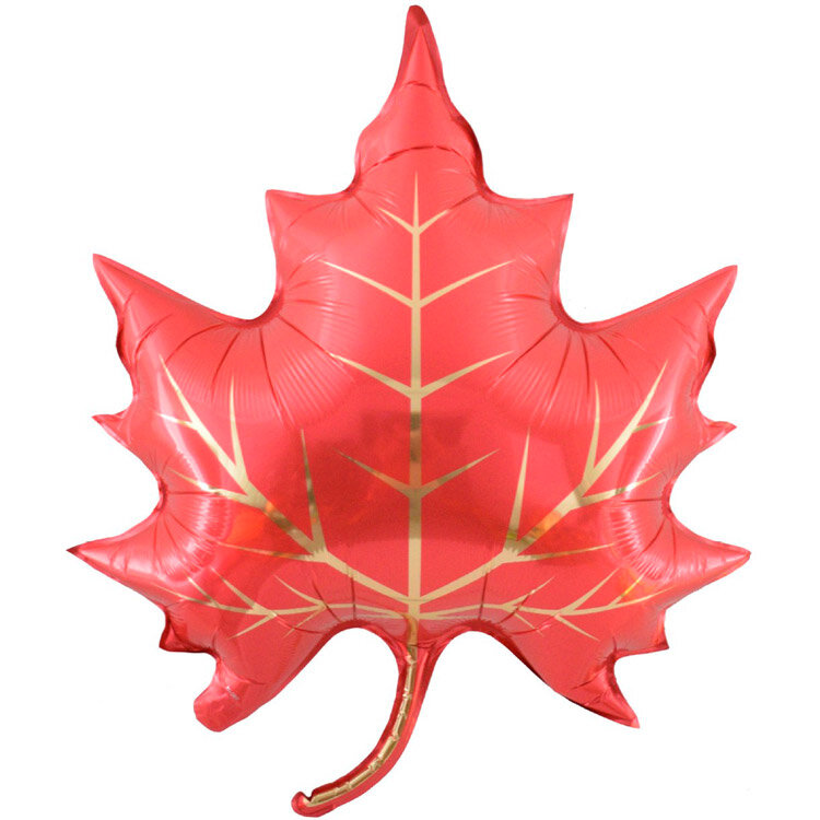 Воздушный шар из фольги. Фигура, Кленовый лист, Красный (28'/71 см, CHN)