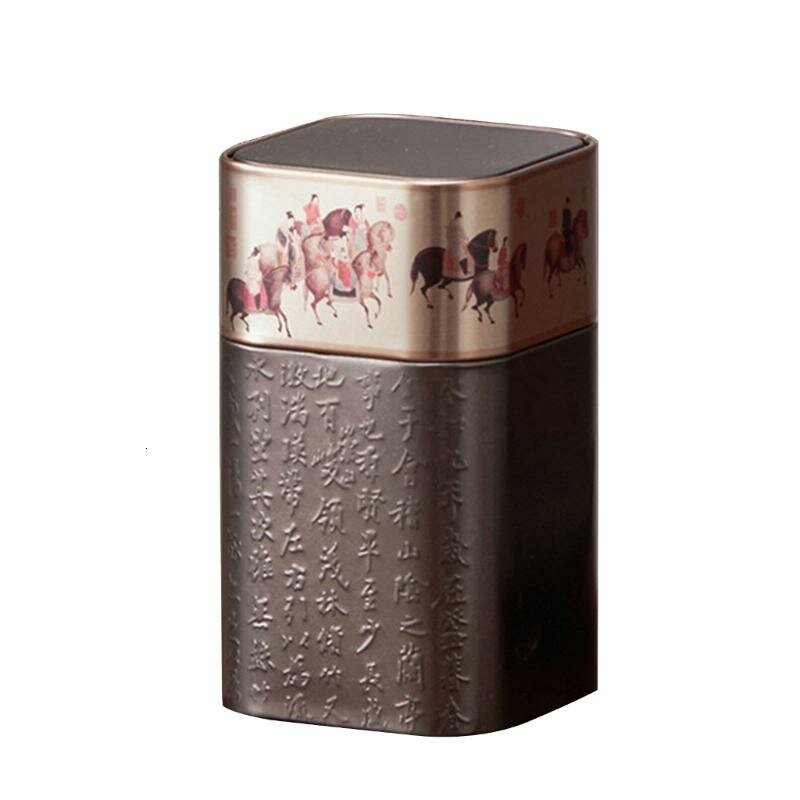 Мини-жестяная банка для чая, Черный - маленький