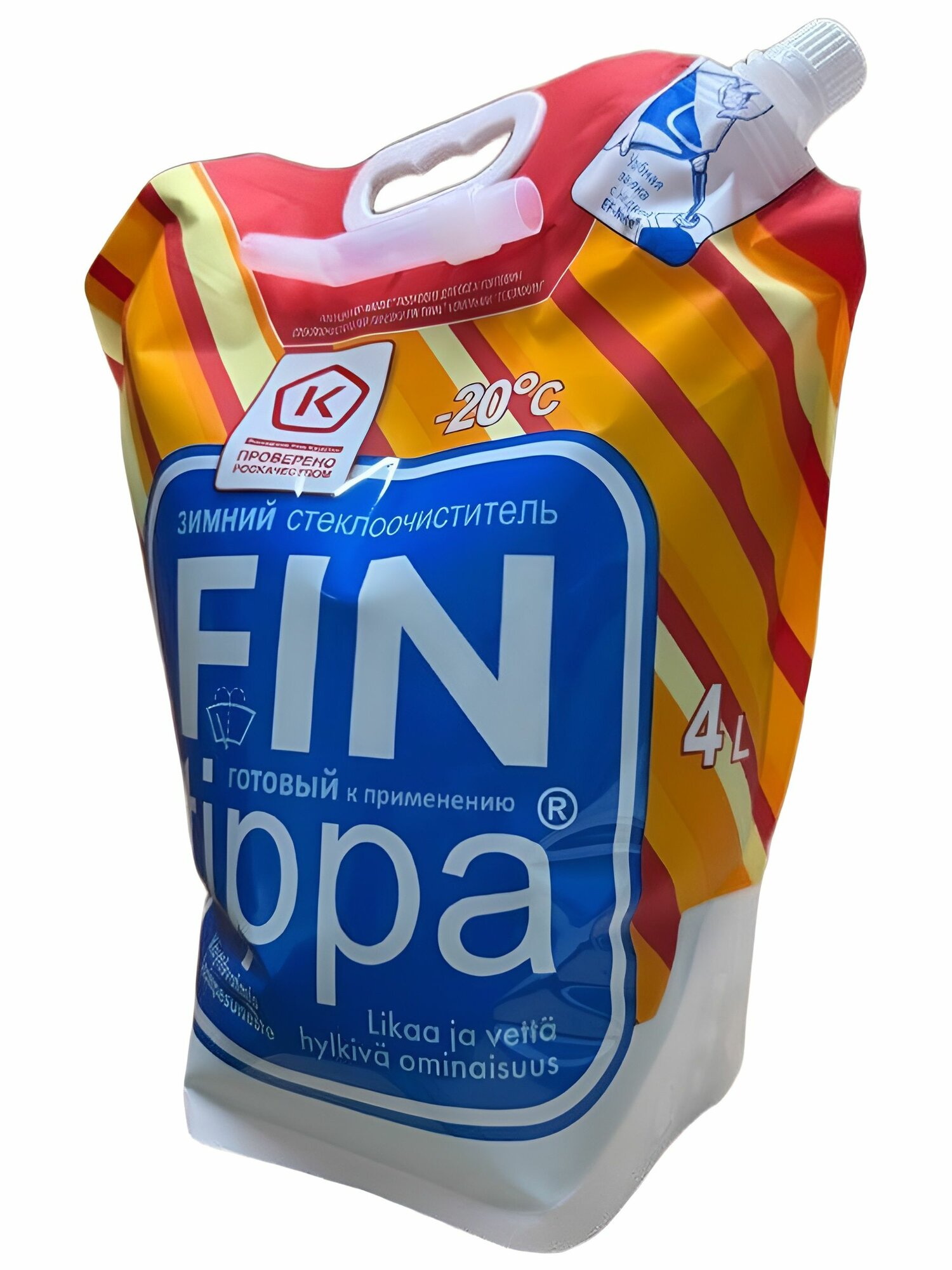 Жидкость стеклоомывателя 4л (-20 ) "FIN tippa" с носиком пластиковым