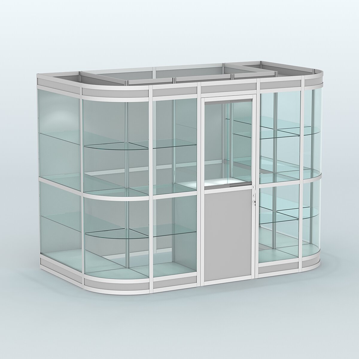 Павильон из профиля пристенный №8в (4,05 кв. м), Серый