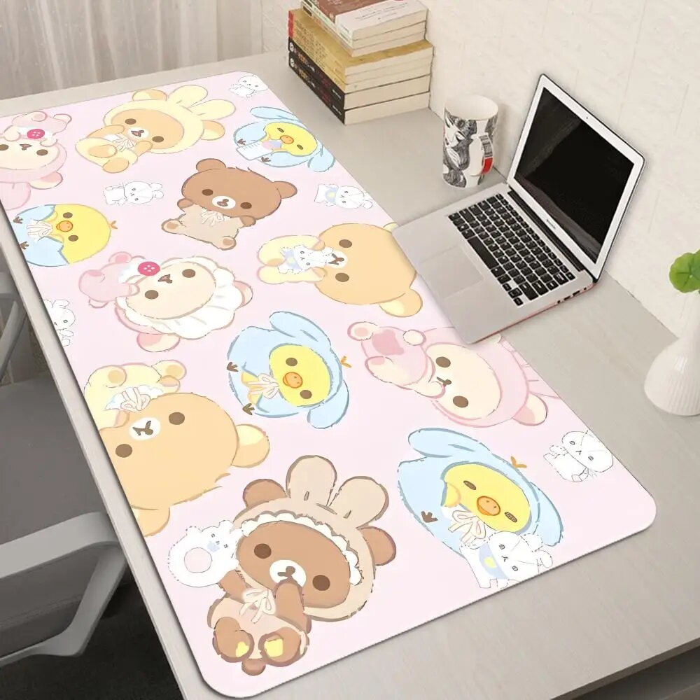 Розовый коврик для мыши 700x400 мм, резиновый, BLACK-6