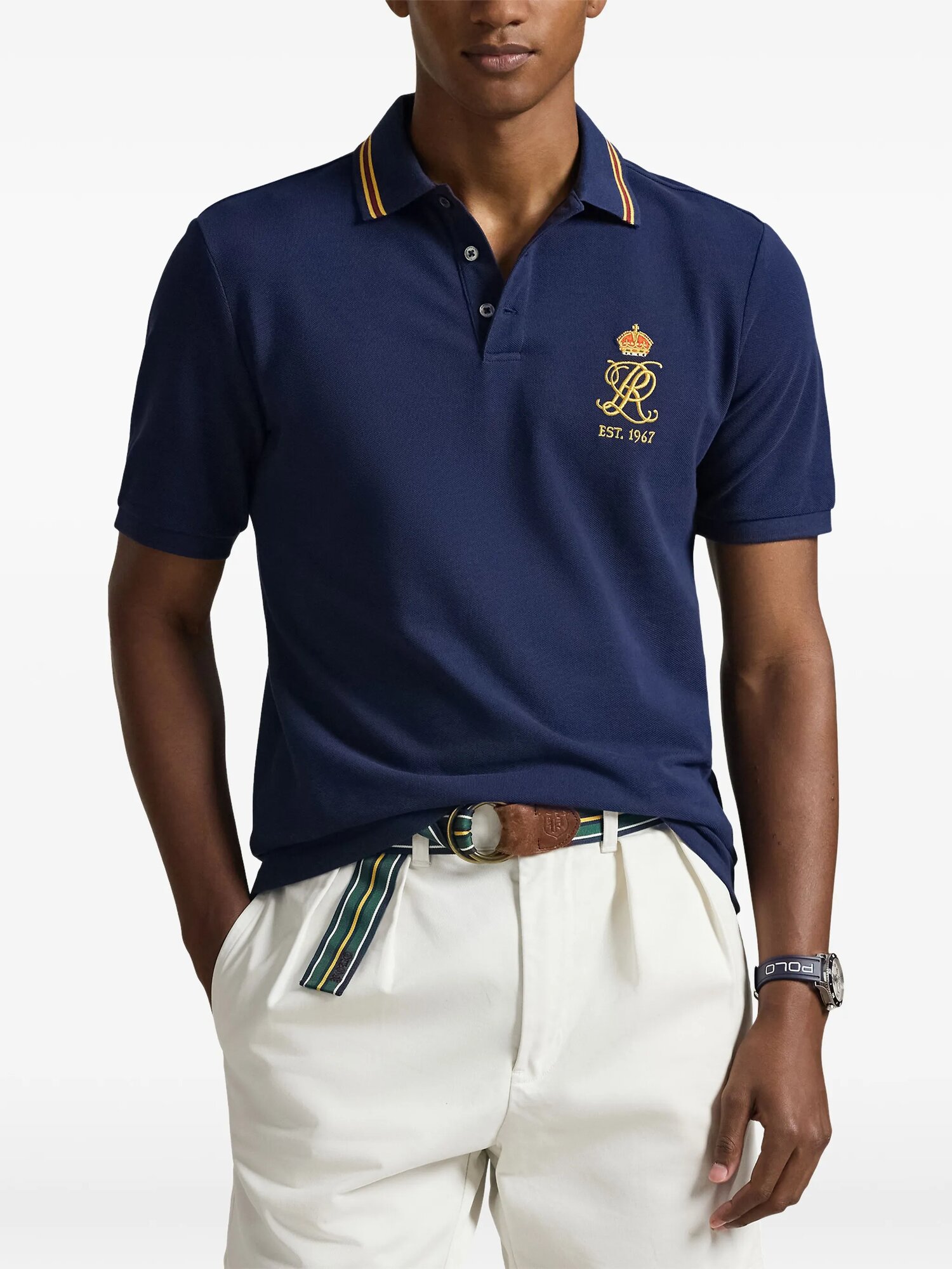 Поло Polo Ralph Lauren, размер 2XL, темно-синий — фото 1