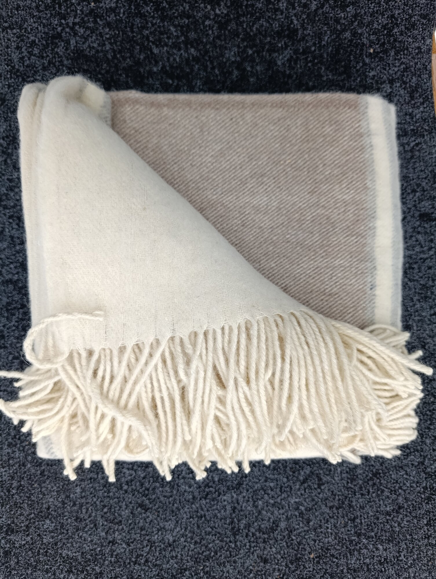 Плед шерстяной Индийский 170х210 см с бахромой мериносовый, Lord Tyron 2