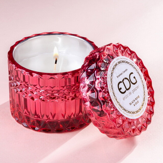 Ароматическая свеча Crystal Gasperi: Black Rose&Oud 9 см, стекло, EDG (ЭДГ), 614077-BO