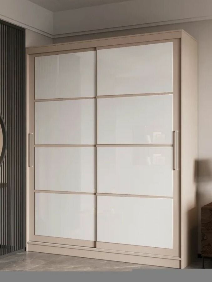 Шкаф-купе гранд ЛДСП 1,6м кашемир/лакобель