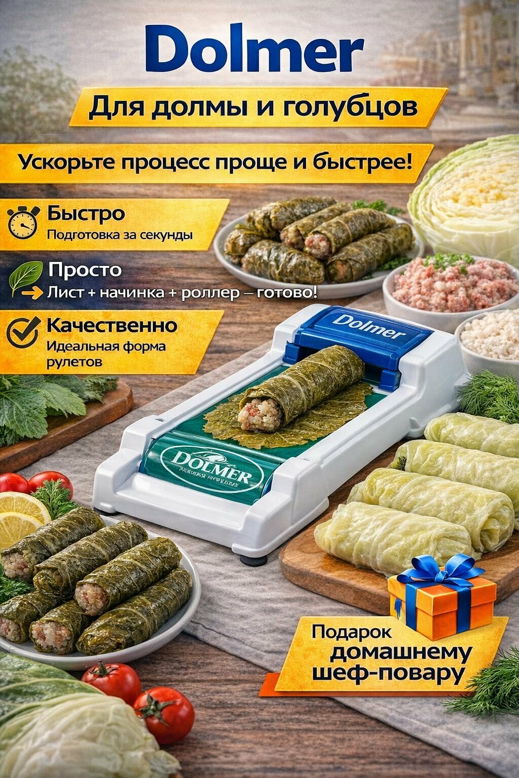Долмер, устройство для заворачивания голубцов (Dolmer)